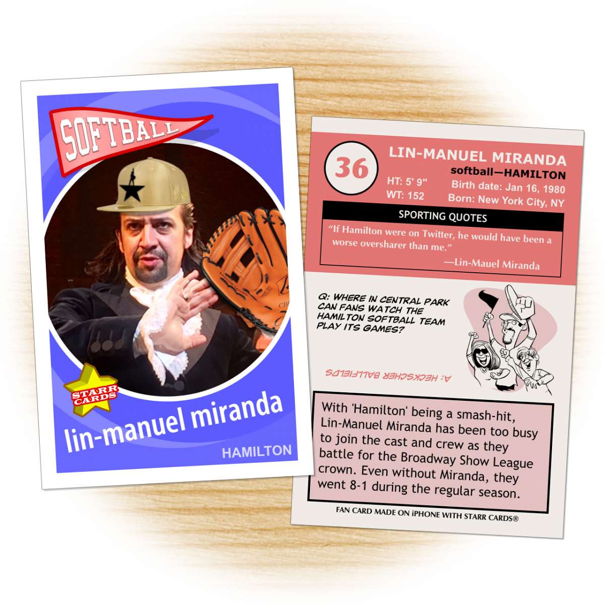 Custom Softball Cards - Retro 75™ Series Starr Cards